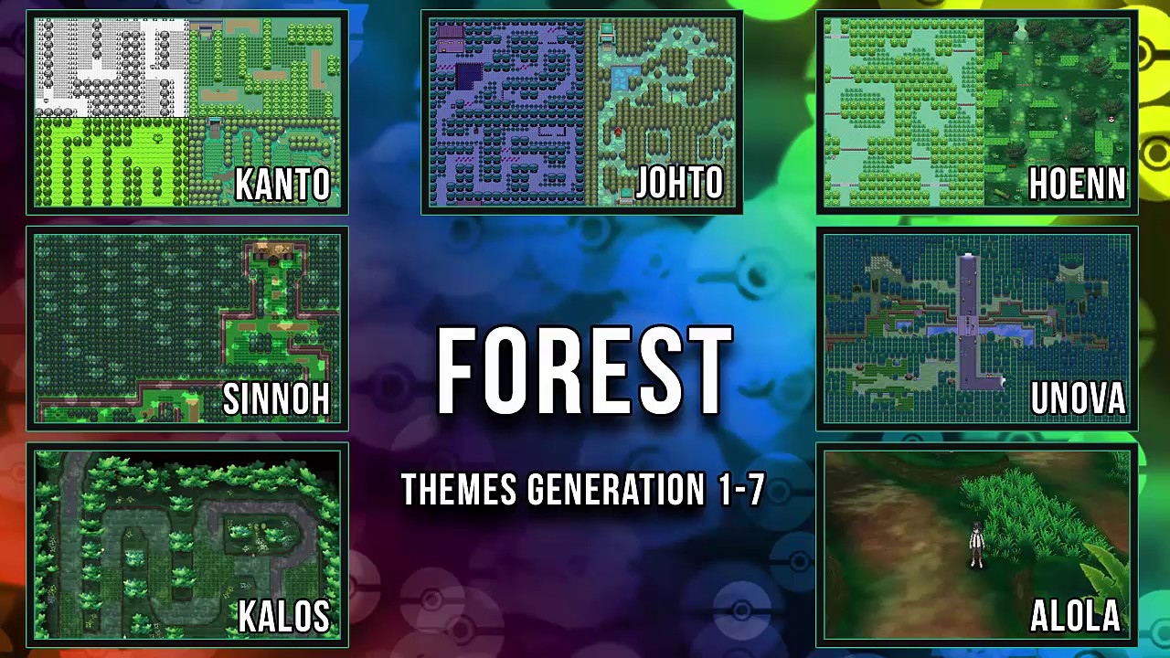 All Pokémon Forest Themes [GEN1-7] - YouTube