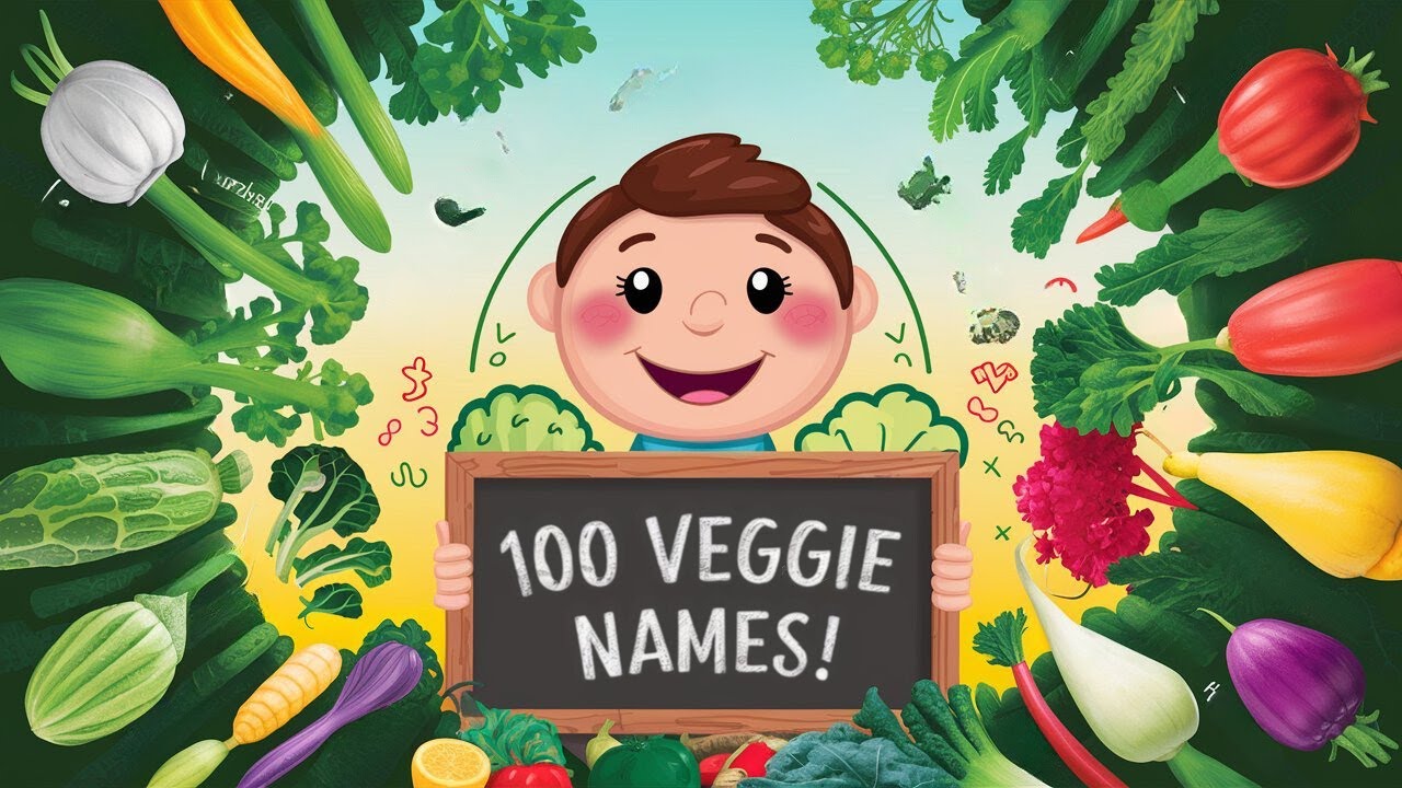 100 Vegetables Name in English for Kids! Fun Learning Video For ...