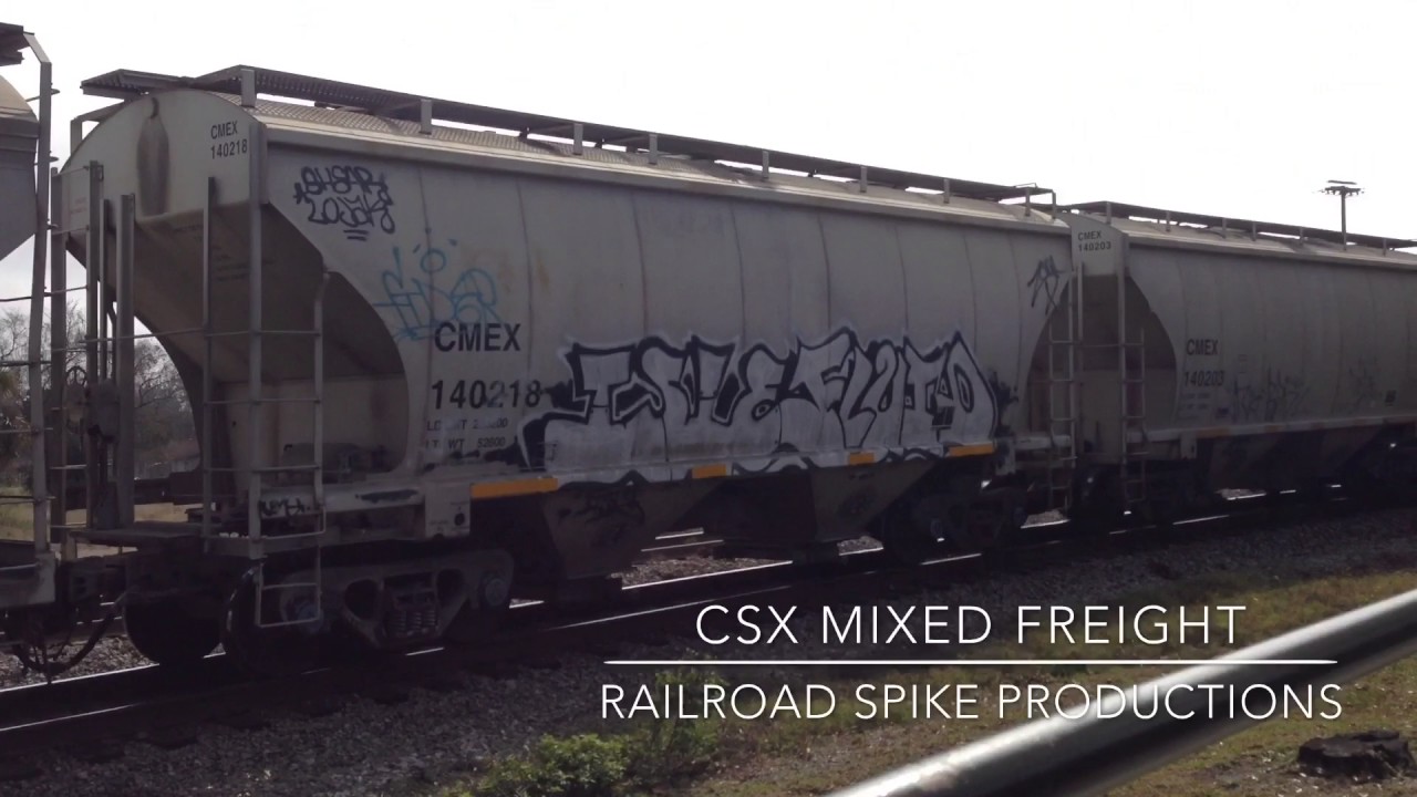 BIG Trains! Trains for kids. CSX Mixed freight with 4 locomotives in ...