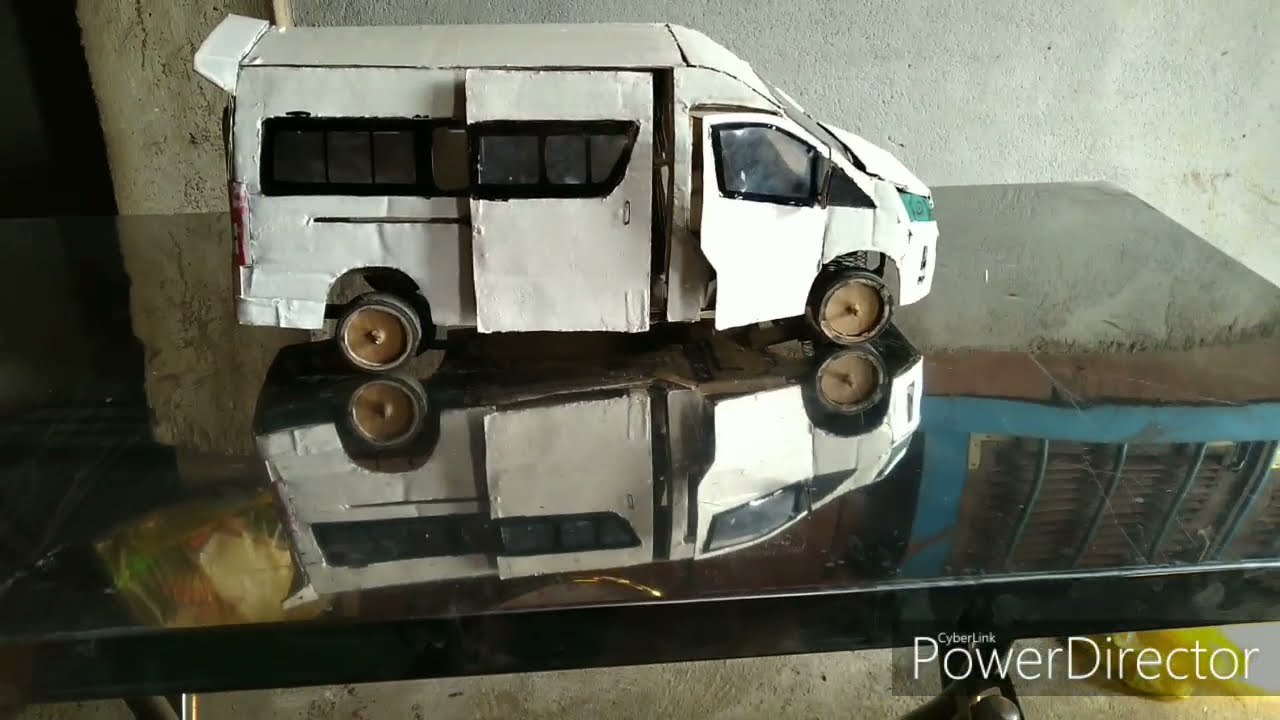 Handmade Toyota Hiace van cardboard - YouTube