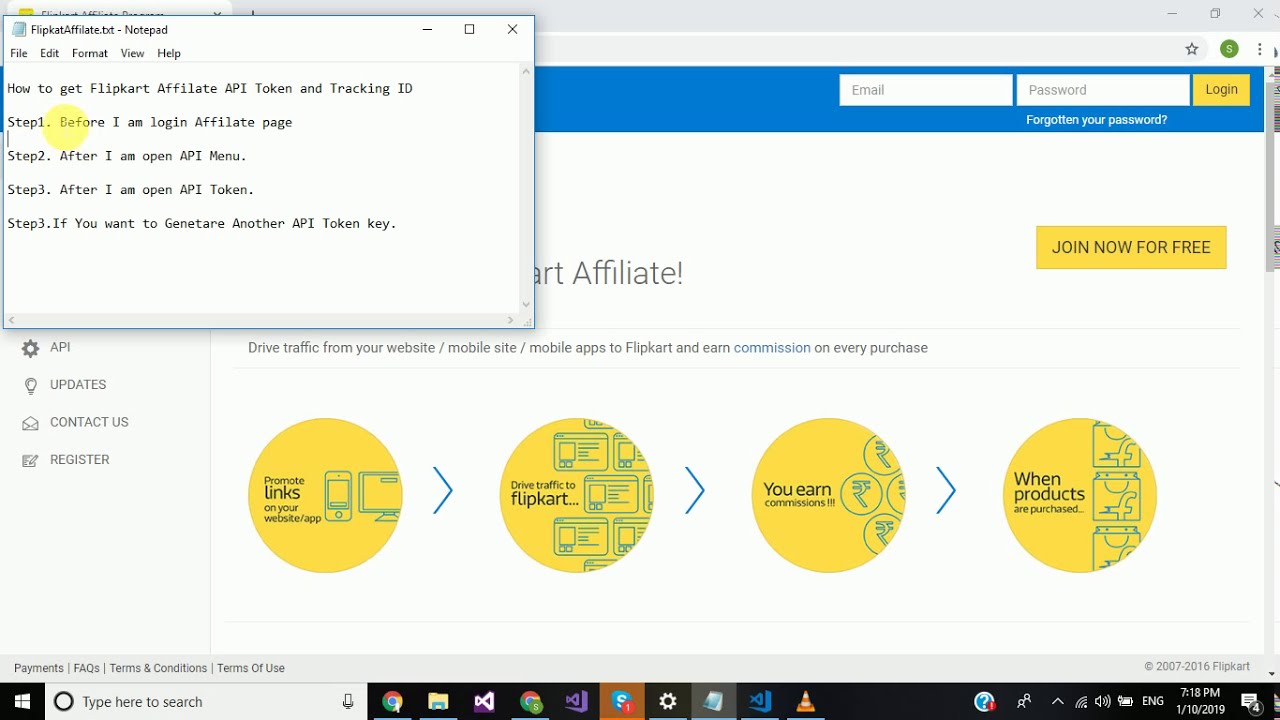 How to Get Flipkart Affilate API Token and Tracking Id || in Hindi ...