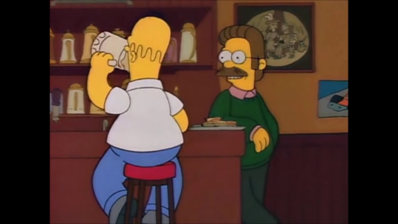 Homer Gets Mad At Ned Flanders - The Simpsons - YouTube