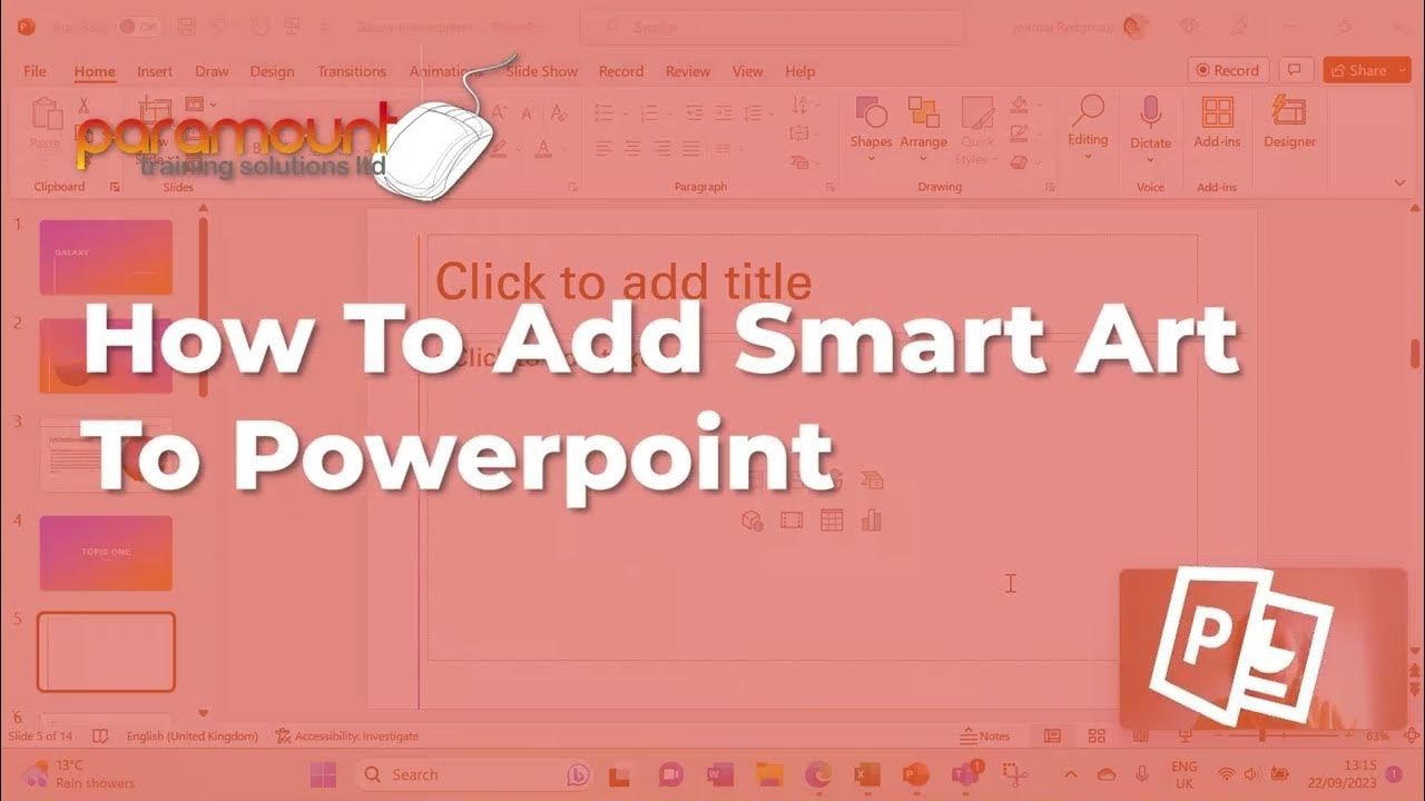 How To Add SmartArt To A Slide in Microsoft Powerpoint - YouTube