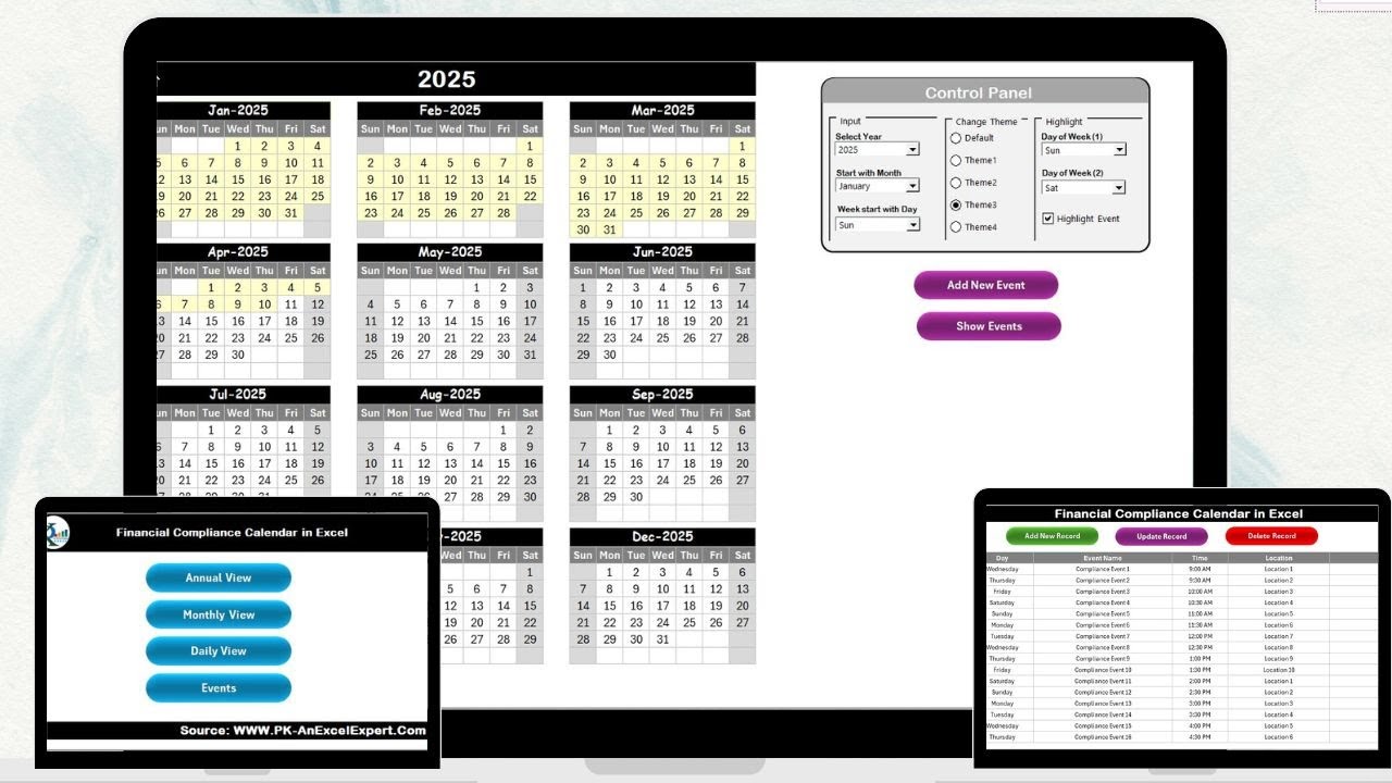 Financial Compliance Calendar in Excel - YouTube