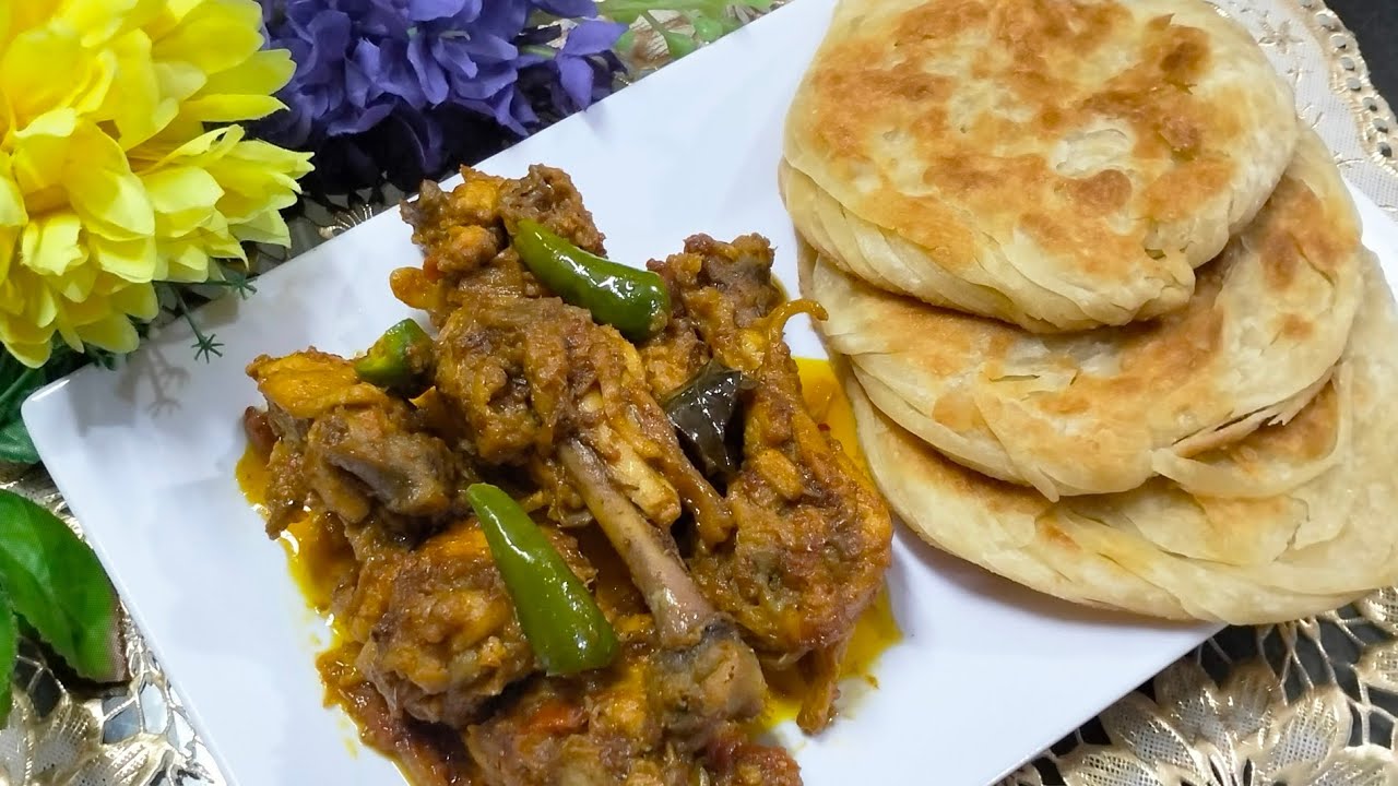 Chicken Masala With Bun Paratha recipe #@Yummyfood300 - YouTube