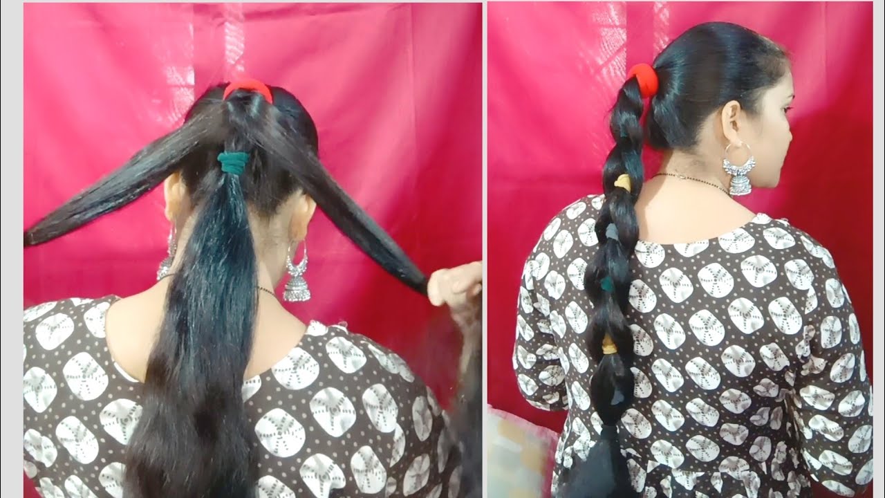 How to make hair style girl at home | Easy aesthetic hairstyle for ...