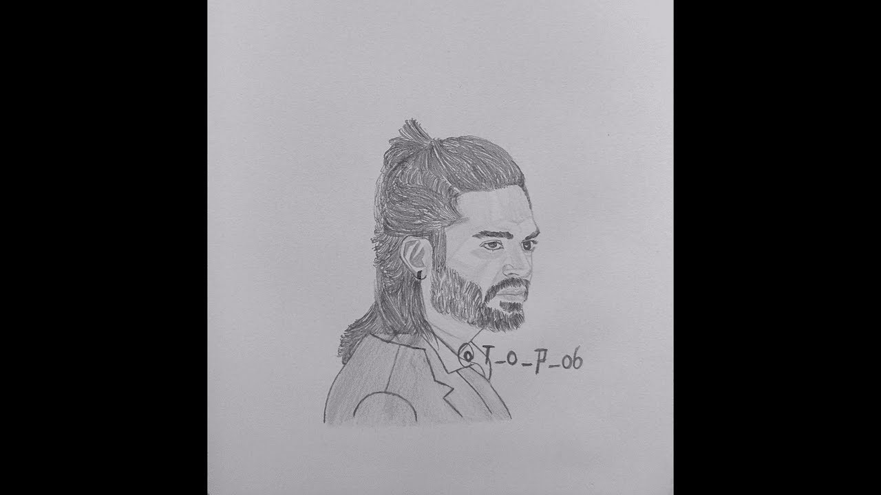 How To Draw Long Hair Simbu #silambarasan - YouTube