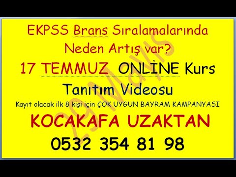 Ekpss branş sıralamalarında neden artışlar var?17 Temmuz ONLİNE  kursumuzda ilk 8 kişiye çok özel ba