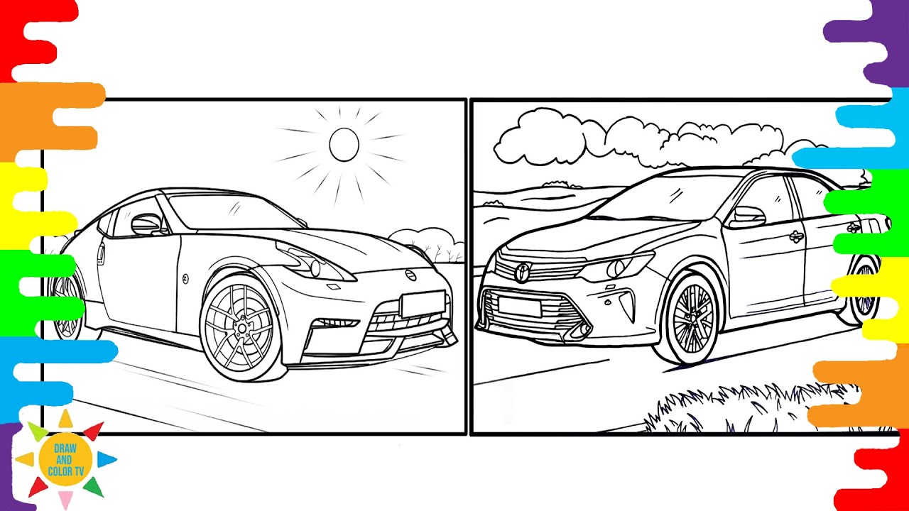 Toyota Camry VS Nissan 350Z Coloring Page | Nissan 350Z Coloring Page ...