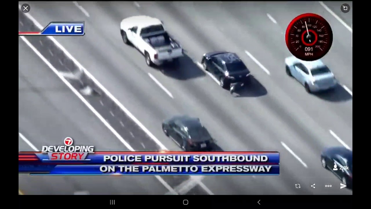 Scary high speed police chase in Miami, FL - YouTube