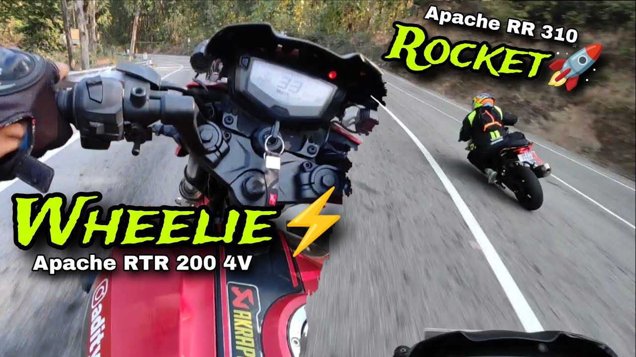 Wheelie On Apache RTR 200 4V ⚡ On Hyper Ride and Apache RR 310 Leaning ...