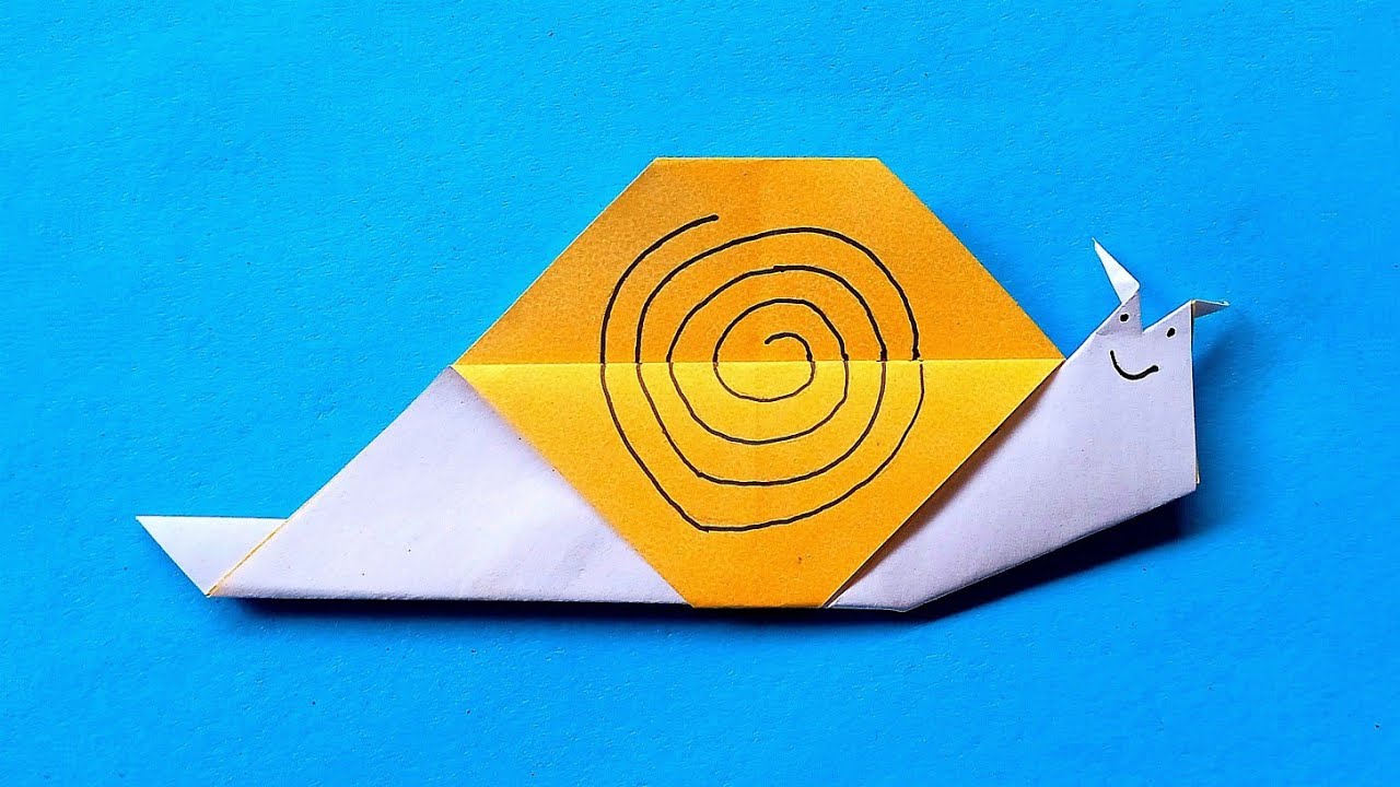 Kreasi origami siput | Origami snail tutorial | Paper craft - YouTube