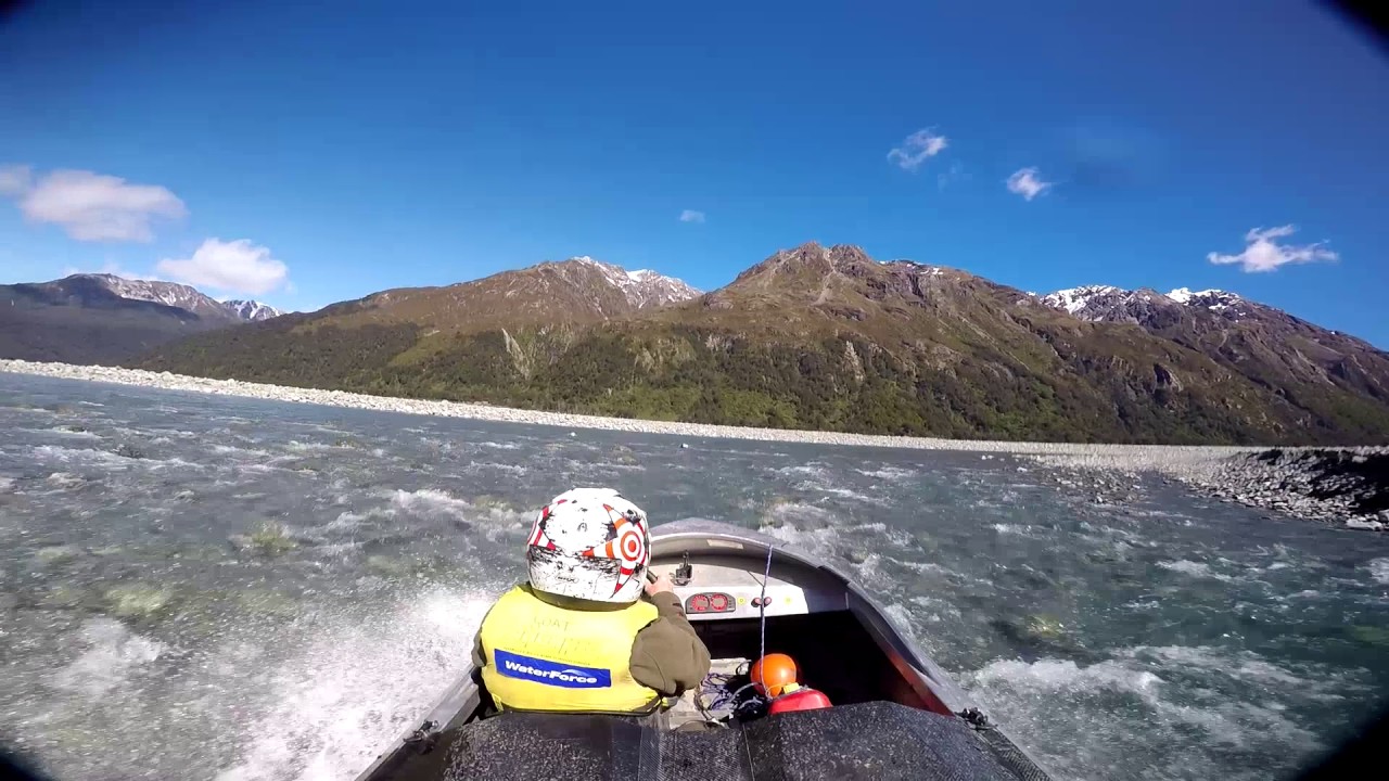 Jetboating the Wilberforce river, New Zealand - YouTube