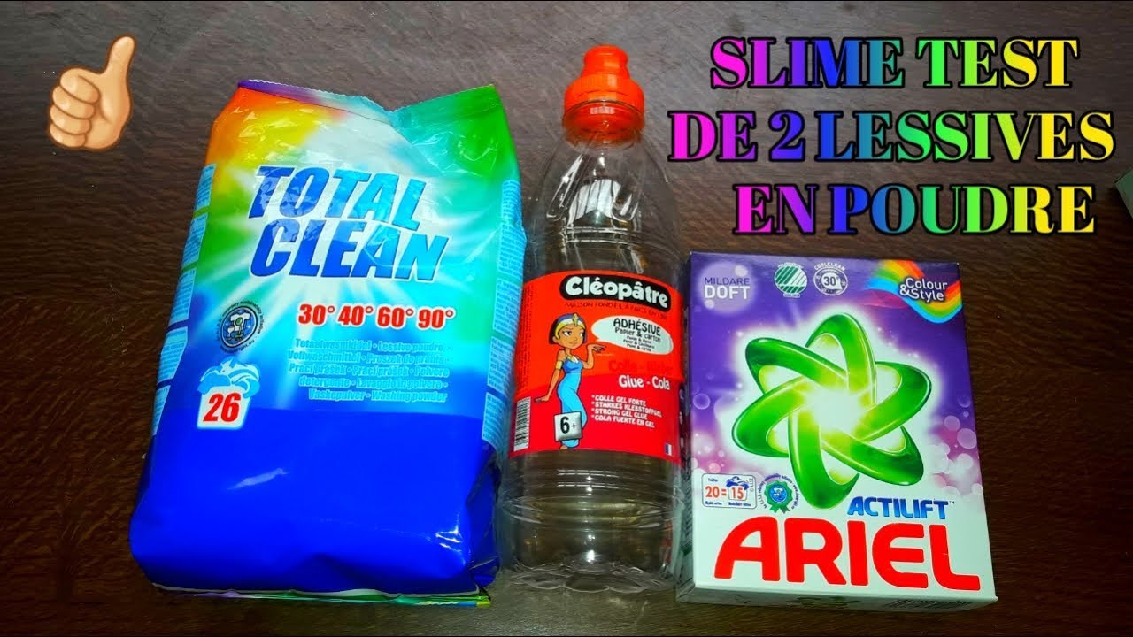 SLIME TEST DE 2 LESSIVES EN POUDRE DE CHEZ ACTION - YouTube