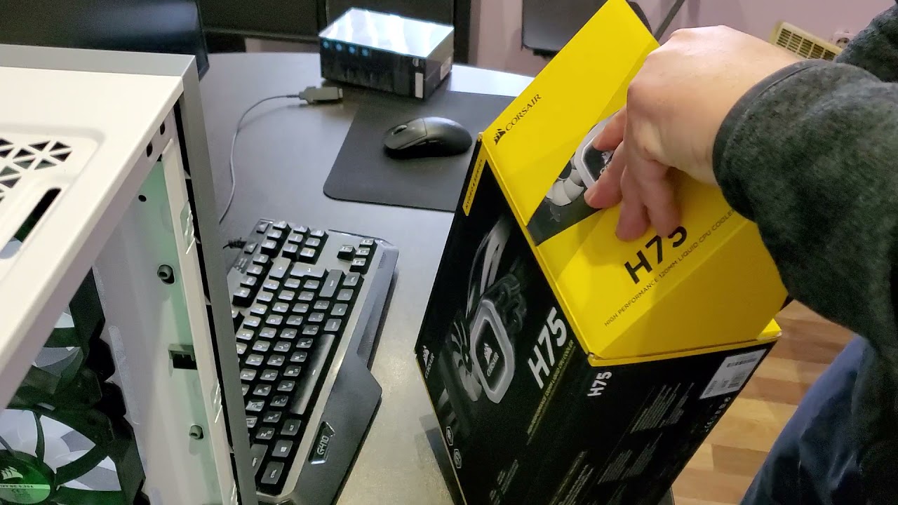 Unboxing corsair H75 hydro cooling system PC. Распаковка системы ...