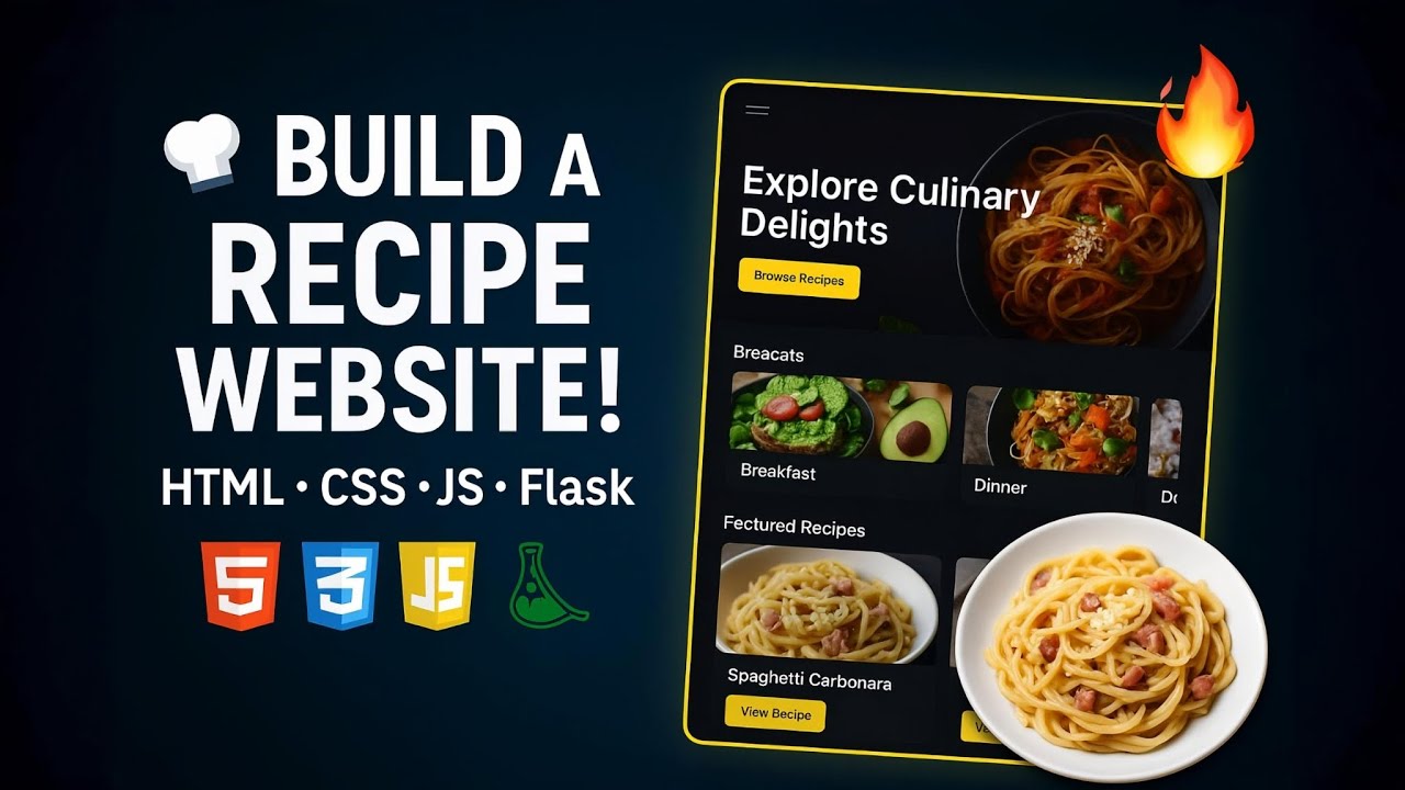 Build a Stunning Recipe Website with HTML, CSS, JS & Flask | Full ...