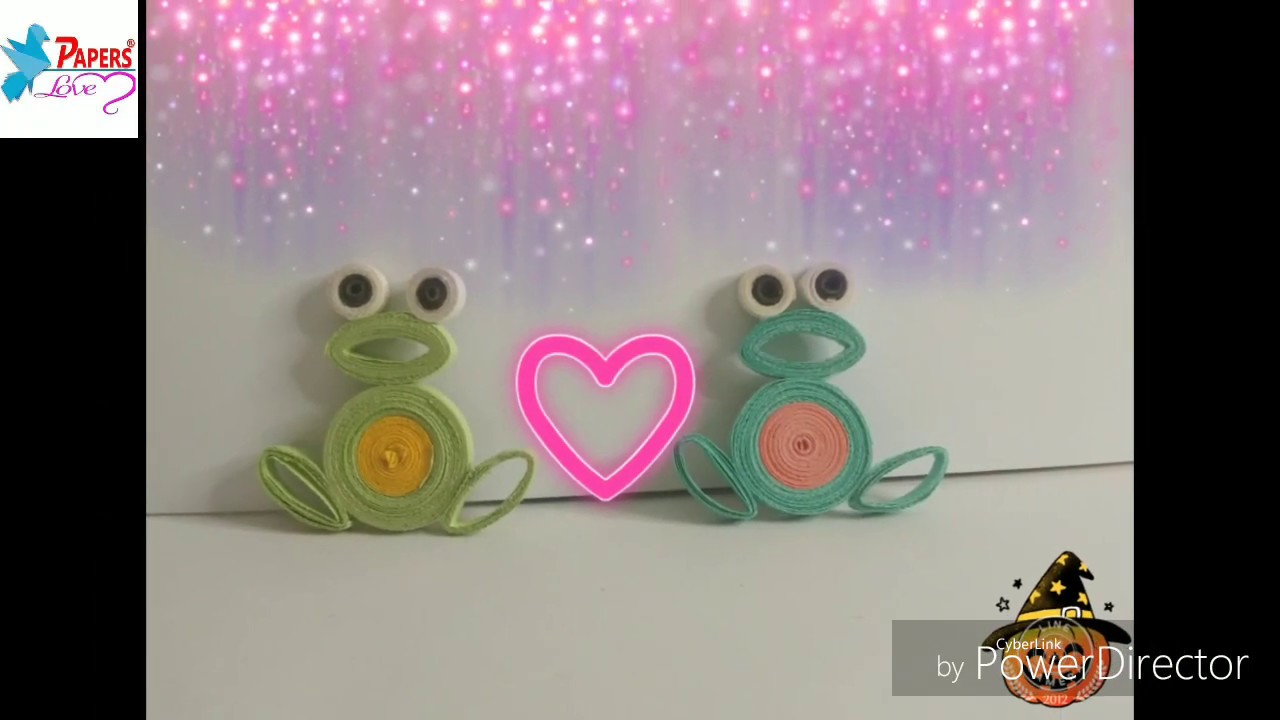 How to make frog by quilling paper - YouTube