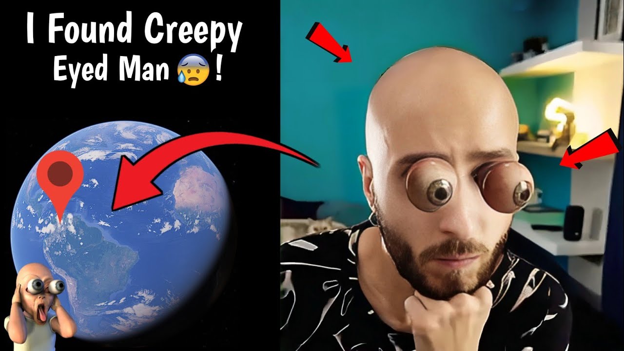😰 I Found Creepy Eyed Man Caught On Google Earth and Google Maps! # ...