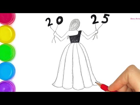 How to draw Happy New Year pencil sketch step by step || Renu Arts ...