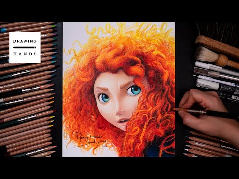 Drawing Brave - Merida [Drawing Hands] - YouTube