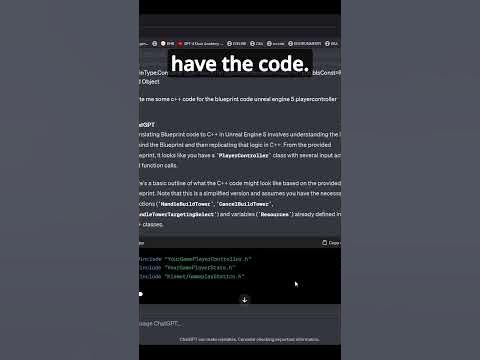 Blueprint to C++: Effortlessly Translate Your Unreal Engine Blueprint Code with ChatGPT - YouTube
