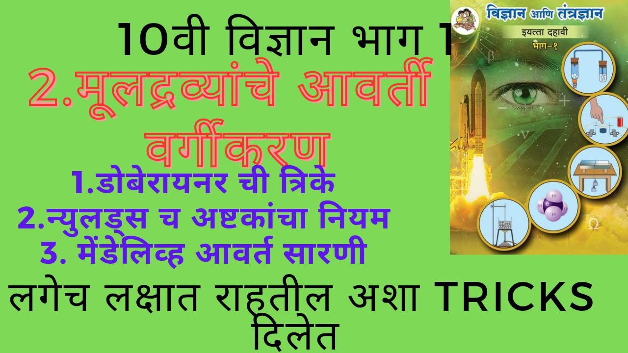 2.मूलद्रव्यांचे आवर्ती वर्गीकरण part 1विज्ञान दहावी |10th Science ...