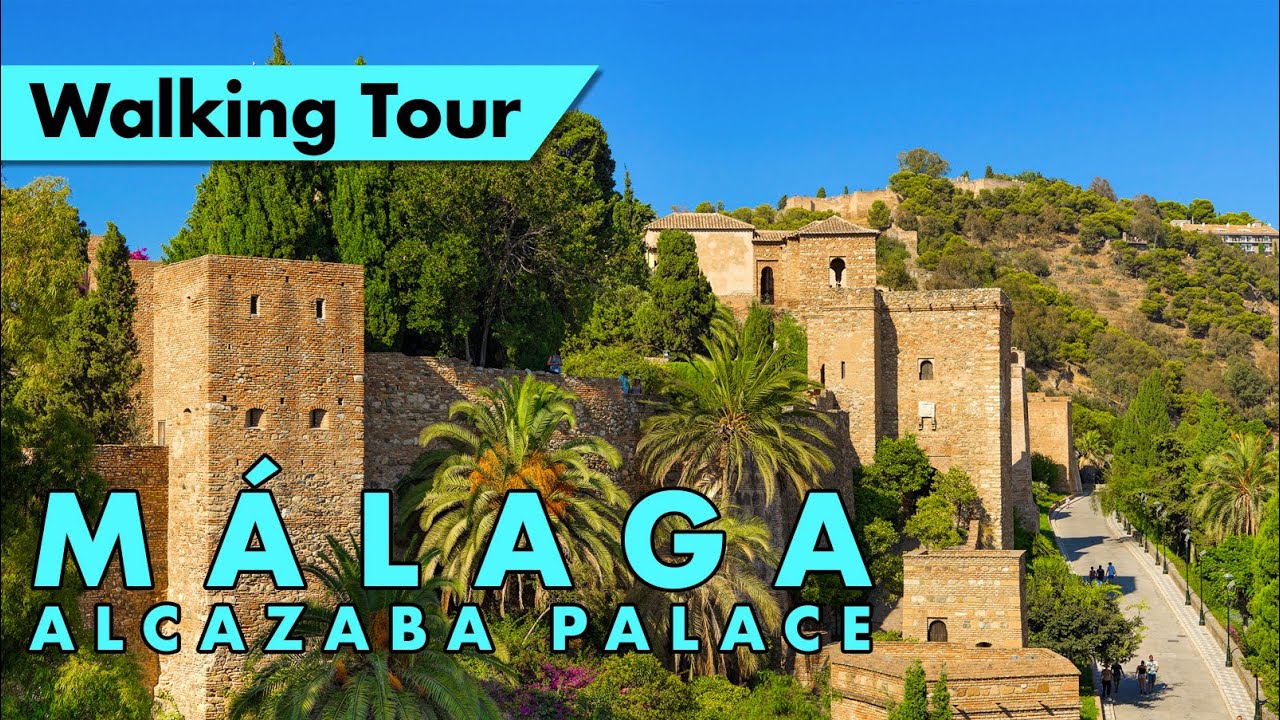 Málaga Spain walking tour 4K - Alcazaba palace and gardens immersive ...