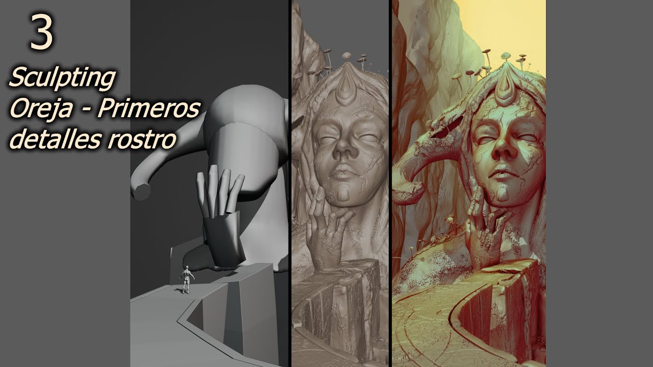 Blender Sculpt Environment: Part 3 - Orejas y Detalles Rostro - YouTube