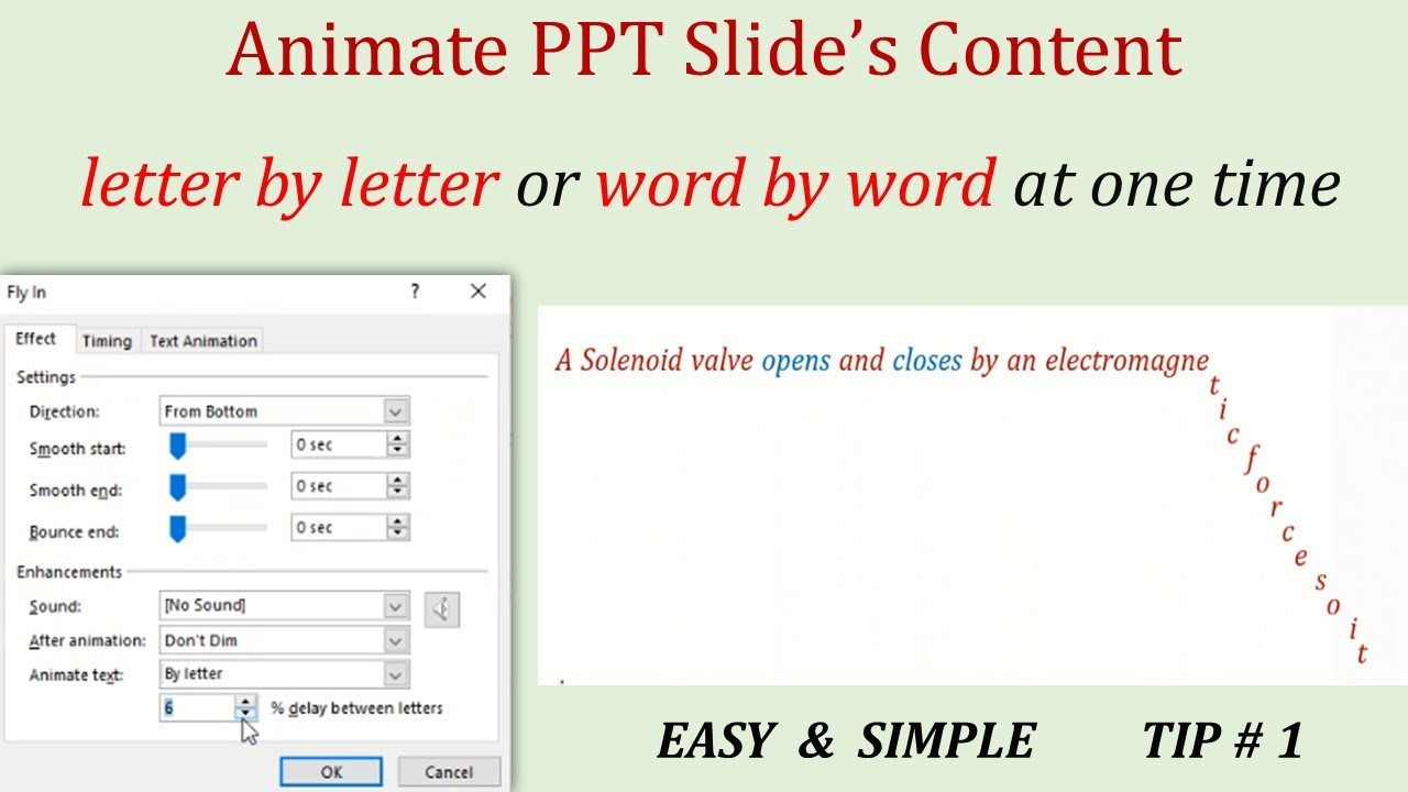 Animate power point content word by word OR letter by letter, once at a ...