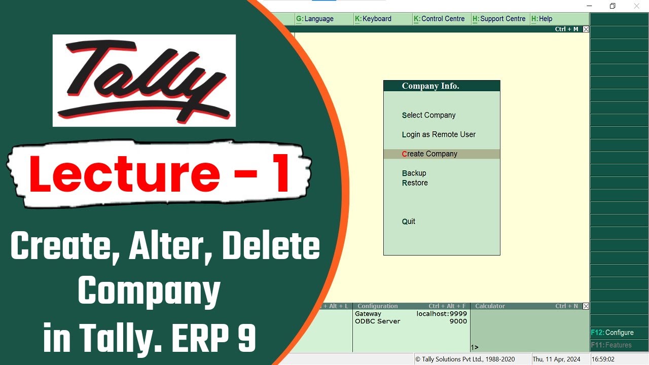 Tally Class - Lecture 1 | टैली कैसे सीखें | Tally ERP 9 Course in Hindi ...