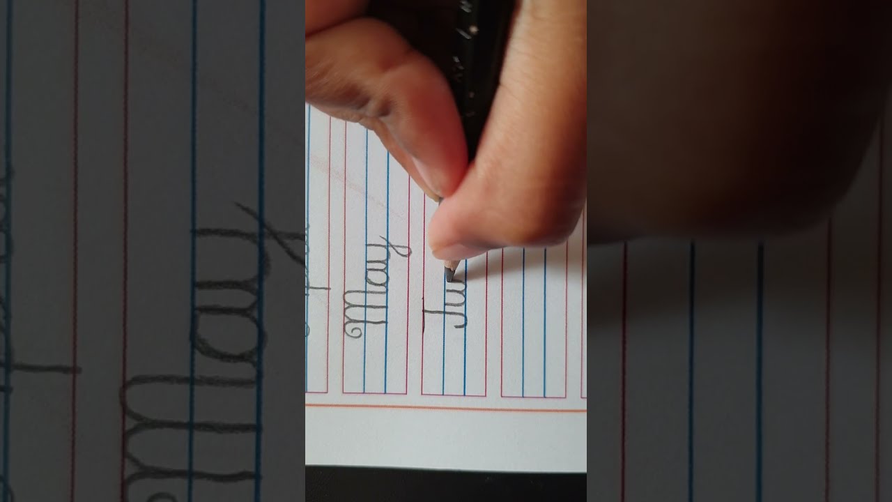 "June" in cursive writing | Cursive handwriting practice - YouTube
