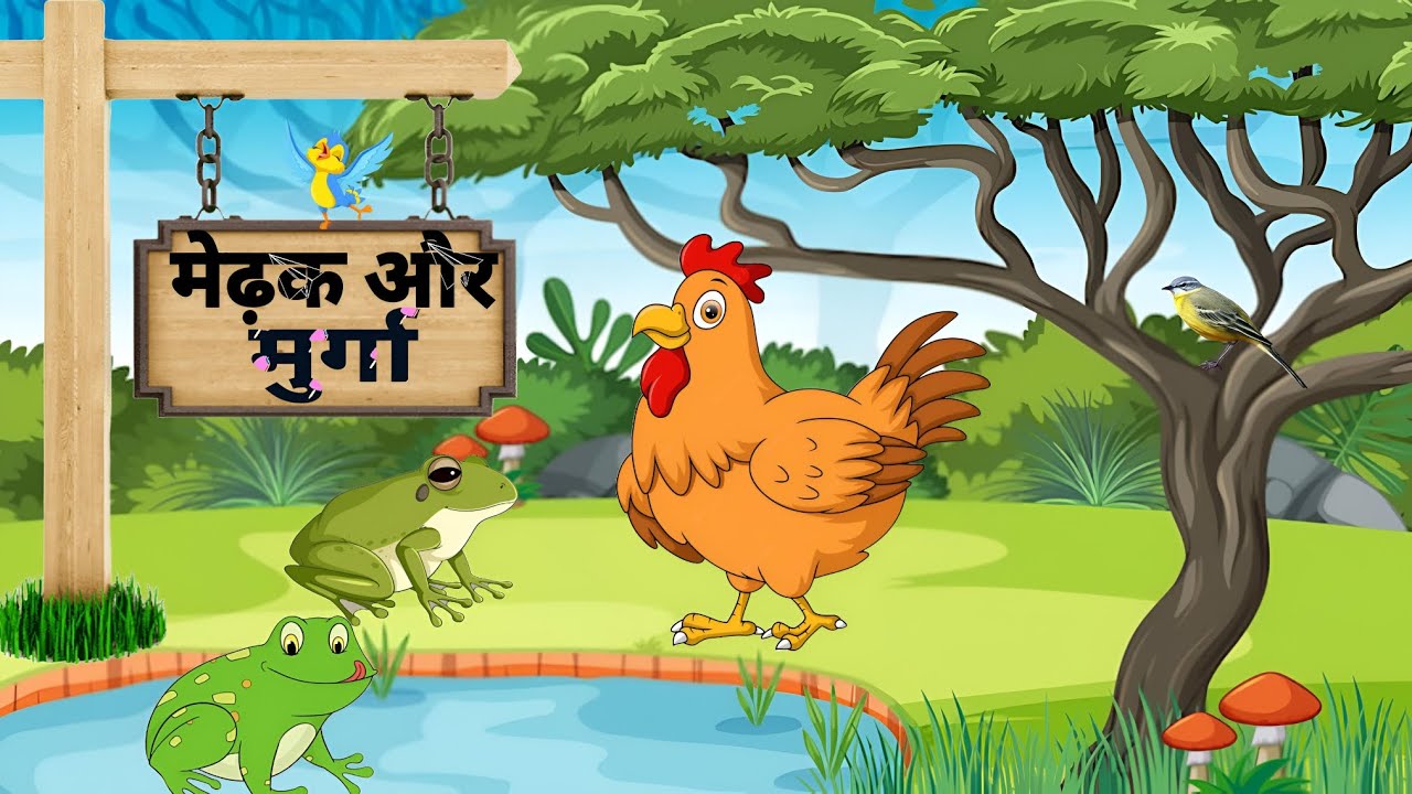 मेढ़क और मुर्गा/ Medhak Or Murga/ Hindi Stories/ Jungle Book/ Cartoon।🦅 ...