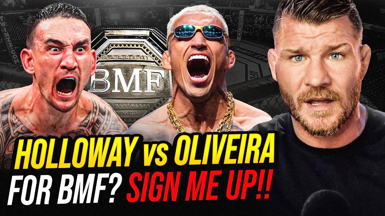 BISPING Reacts: Charles Oliveira vs Max Holloway 2! | BMF TITLE FIGHT ...