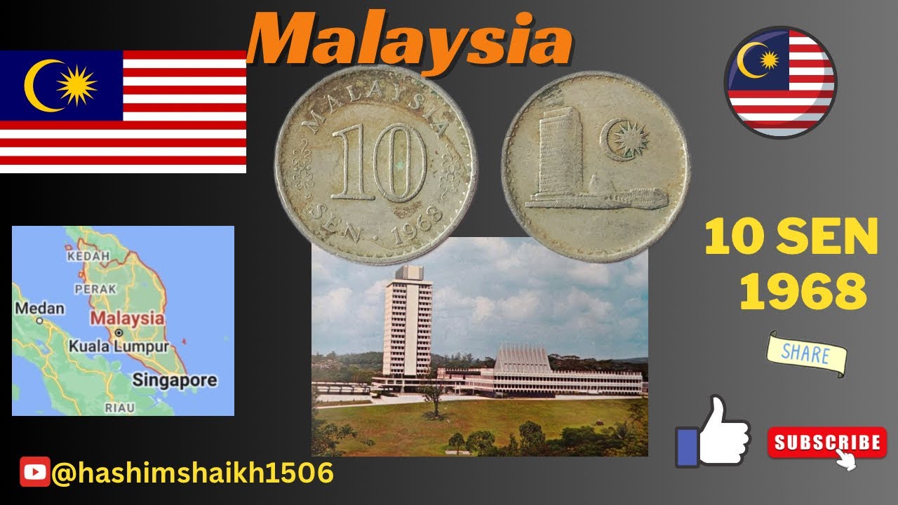 Republic of Malaysia 10 SEN coin. Mint in 1968.First Series ...