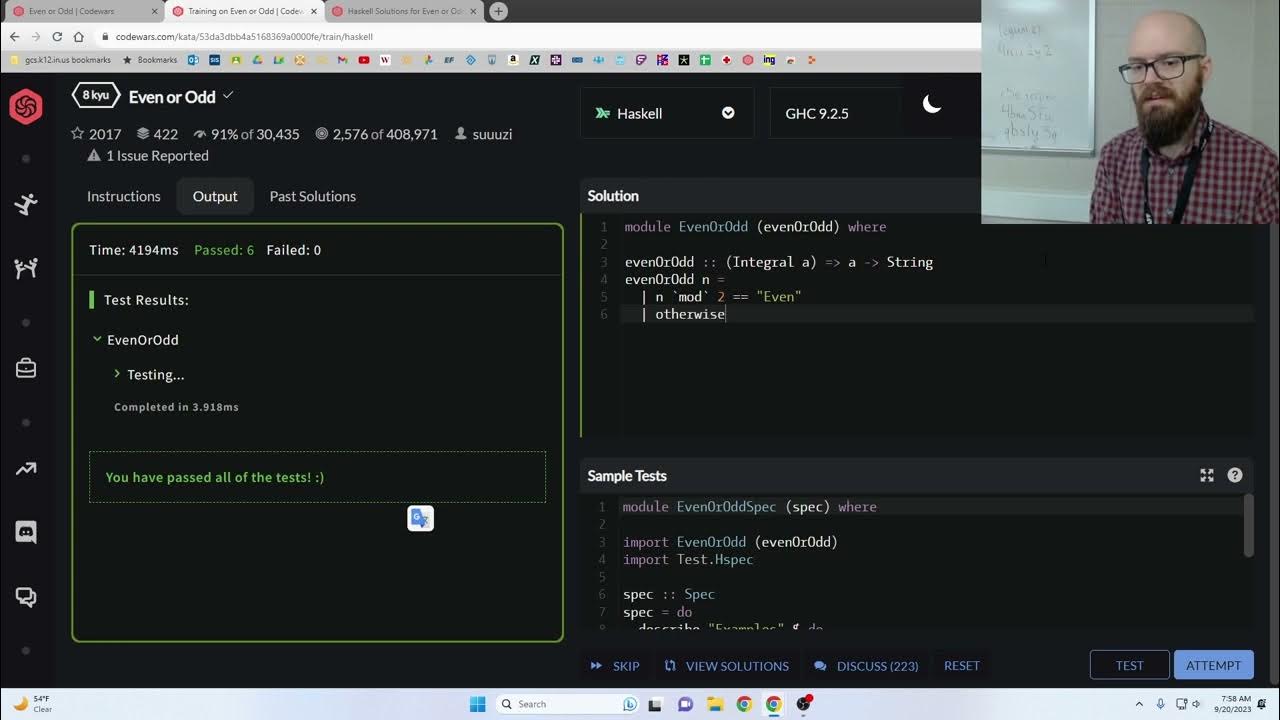 Codewars Even Or Odd In Haskell Youtube