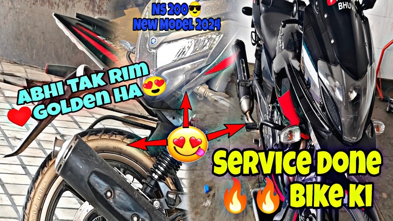 Pulsar 220 Bike Service Done♥️ || NS 200 2024 Model ️ Rim Abhi Tak ...