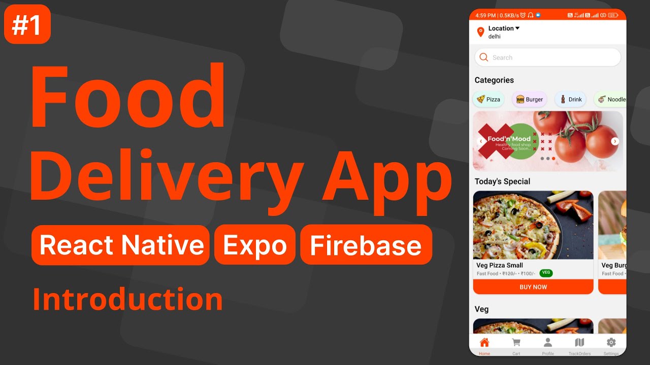 Food Delivery App using React Native | Expo App | React Native ...