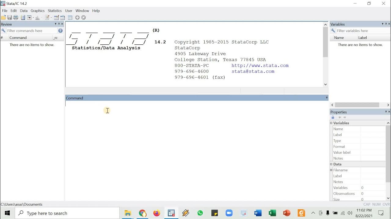 Tutorial Stata Basic: User Interface Stata 14.0 - YouTube
