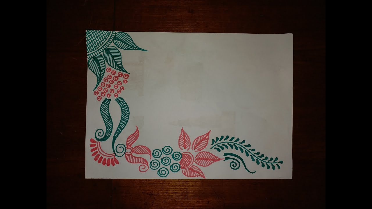 DIY || Simple, Easy & Decorative Border Design For Project File || Back ...