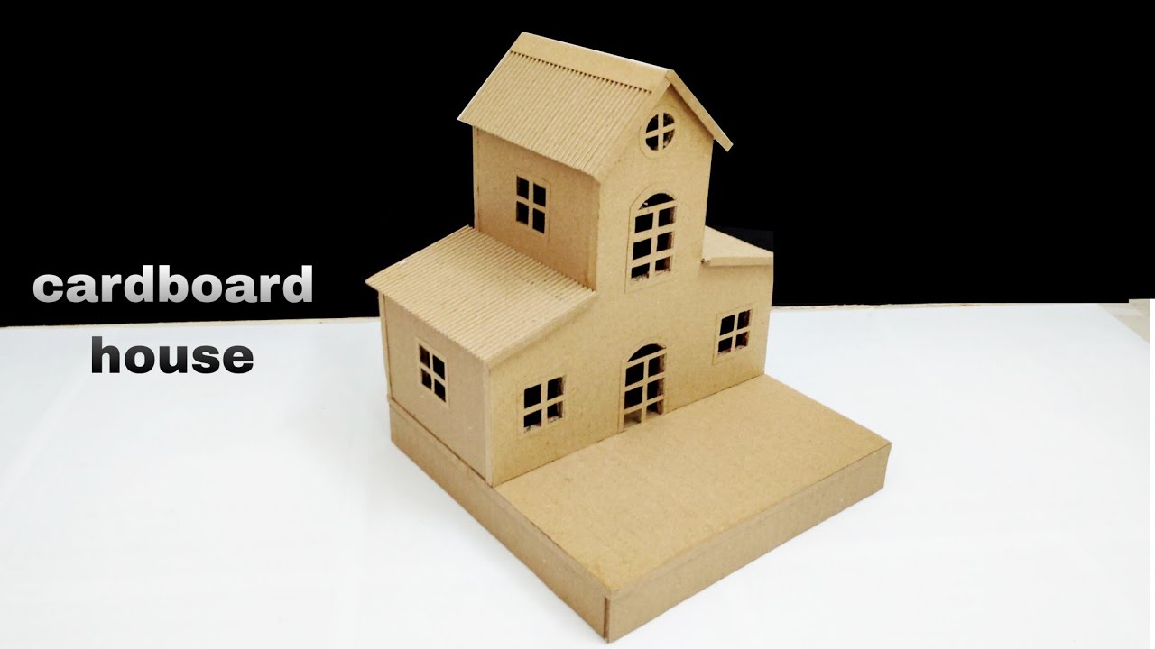 How to make cardboard house|| a beautiful carboard house #carboardhouse ...