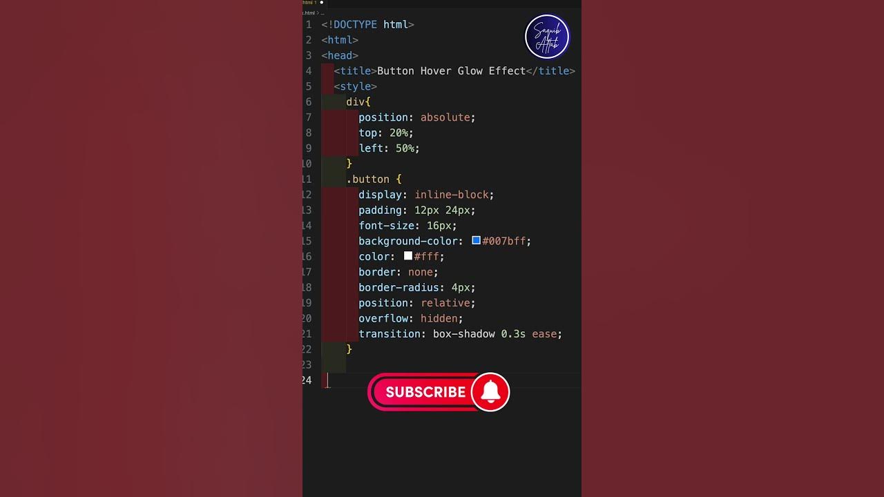 Button Glow Css Animation Html Css Codingshorts Css Ytshorts Youtube 