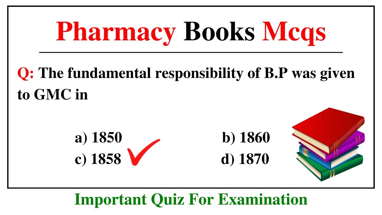 Pharmacy Books Quiz Multiple Choice Questions || Pharmacy Multiple ...