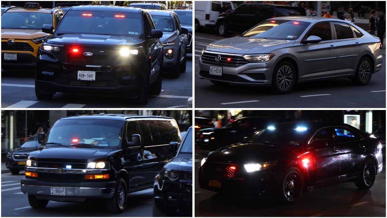 NYPD Police & Federal Unmarked Cars Responding Lights & Sirens ...
