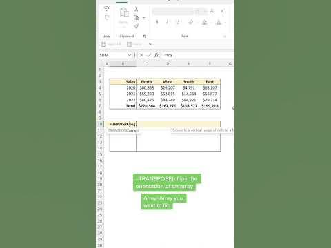 how to transpose an array #shorts - YouTube