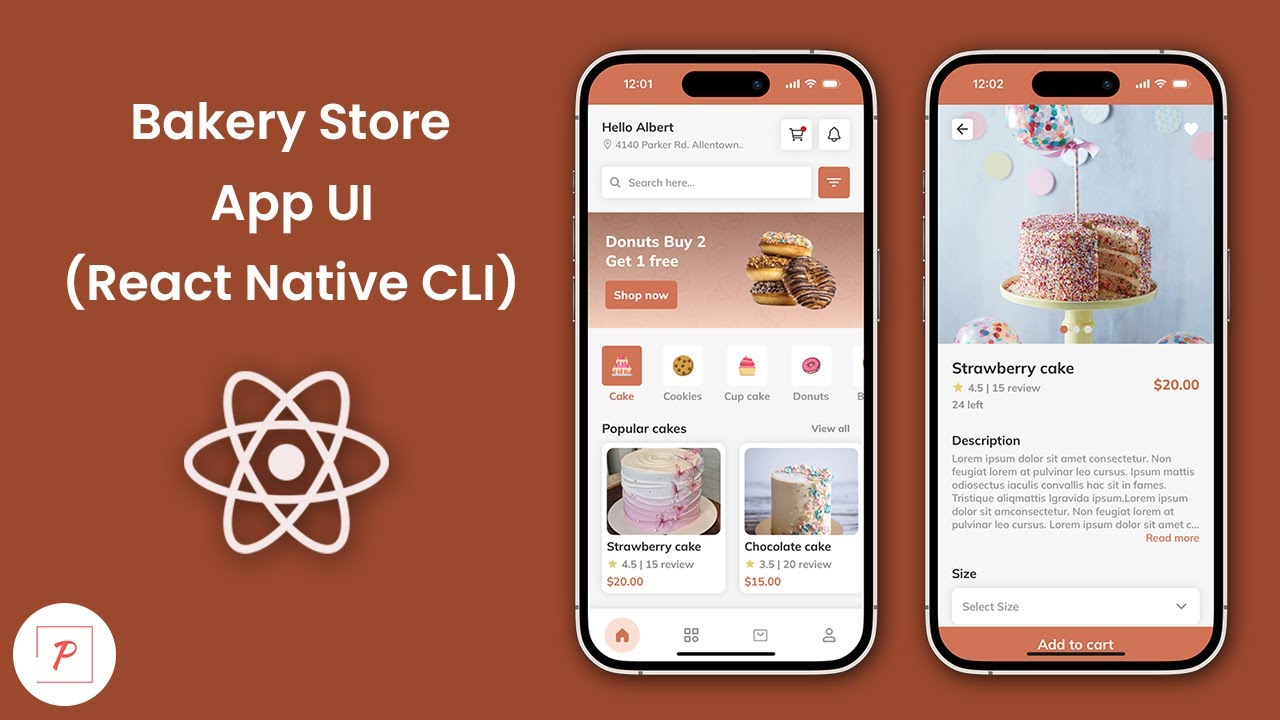 Online Bakery Store App UI in React Native CLI | FDBackery - YouTube