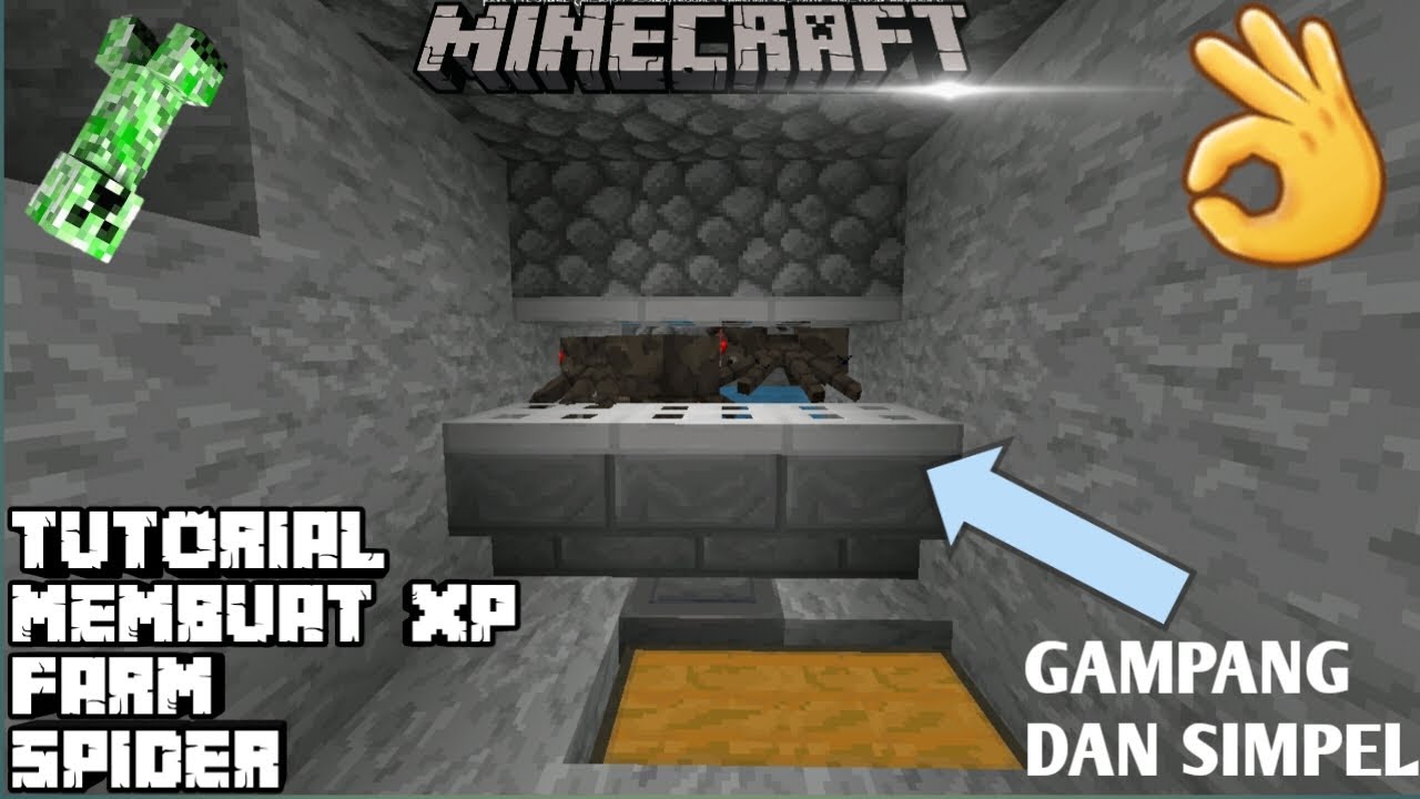 Tutorial cara membuat xp farm spider/cave spider yang gampang/mineraft1 ...