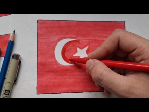 Can You Draw This Flag? 🇹🇷 | Easy Turkey Flag Drawing Step-by-Step 🎨