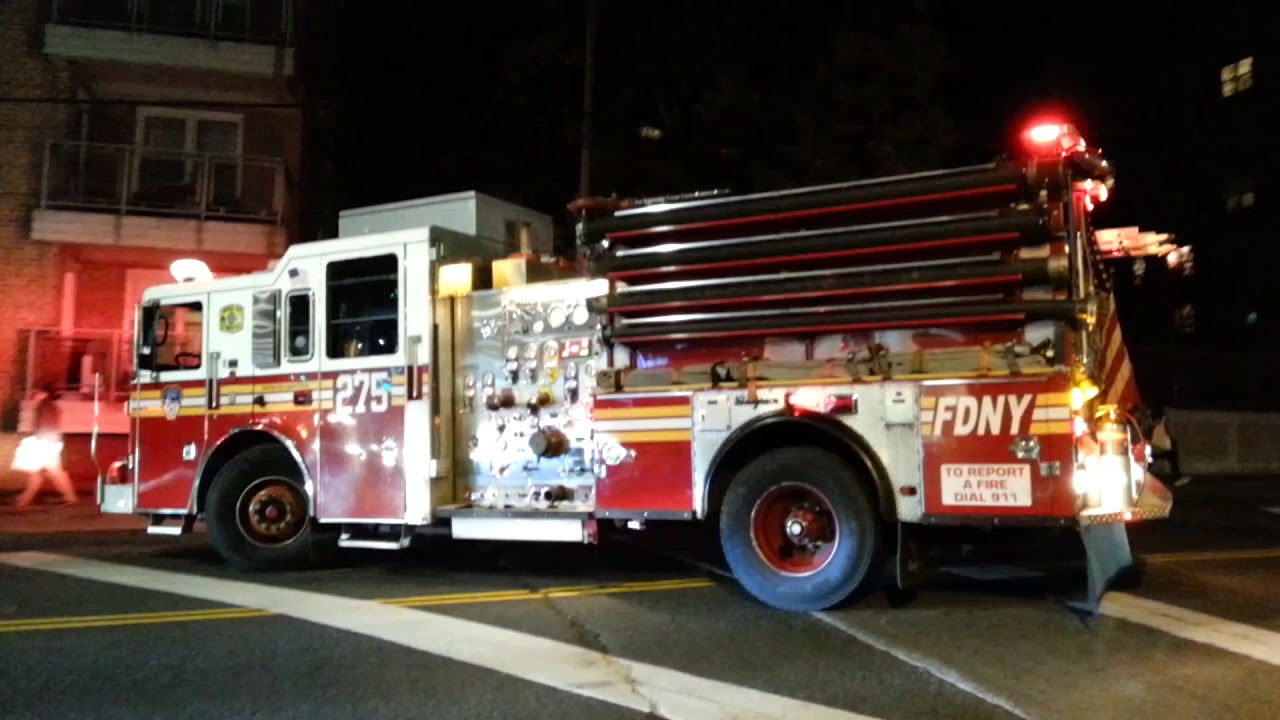 FDNY engine 275 acting engine 273 returning to quarters from a call ...