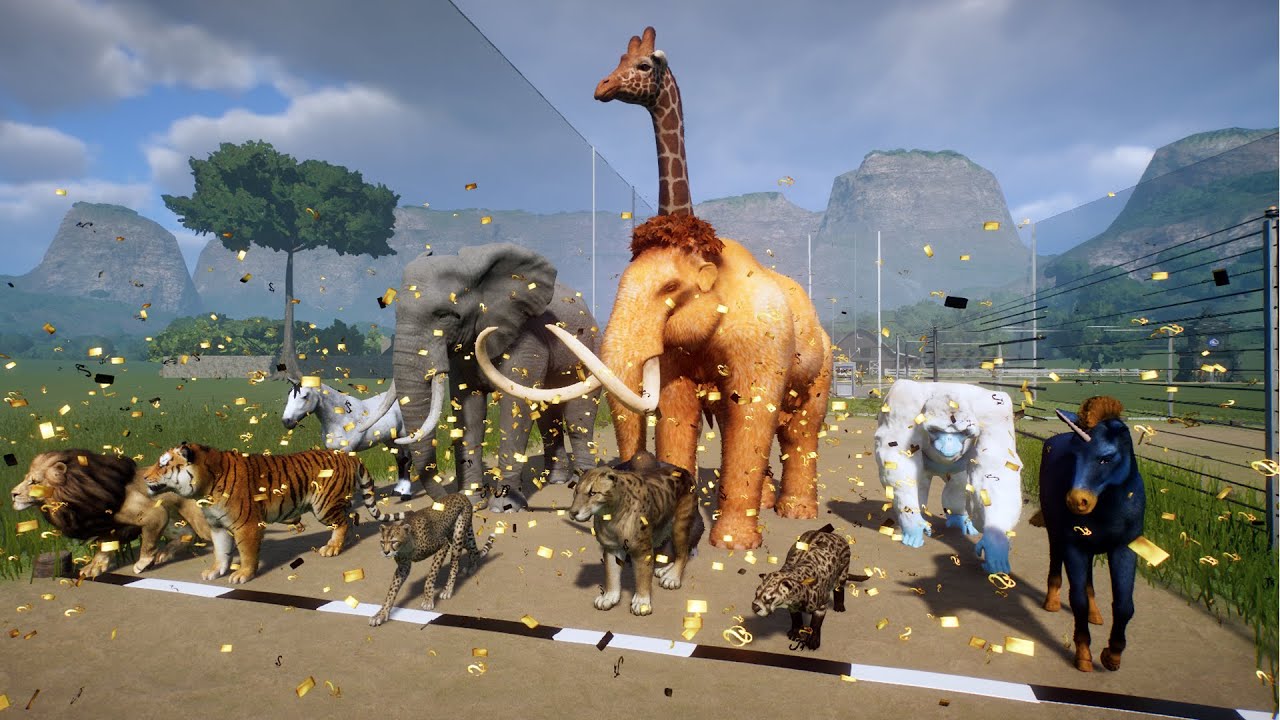 Animals VS Ancient Animals Race in Planet Zoo included Elephant ...