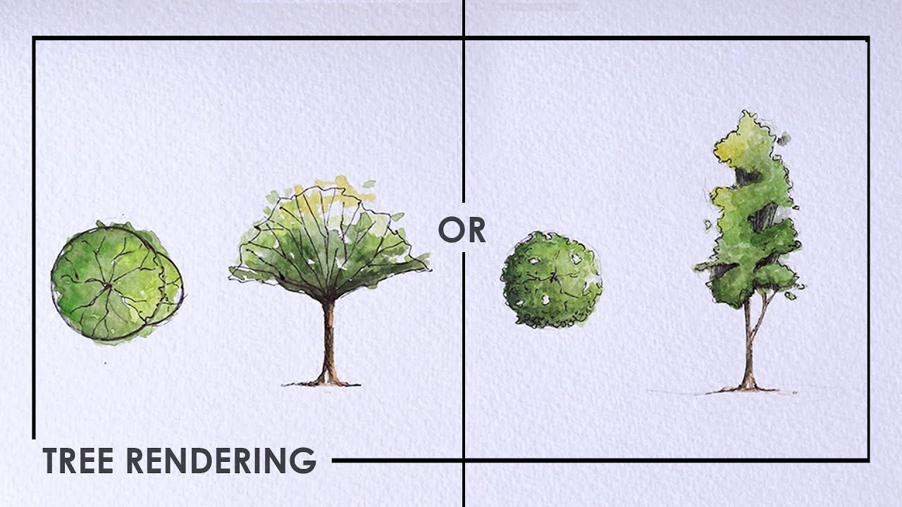 TREE rendering TECHNIQUES ..for beginners in Architecture Part-2 - YouTube